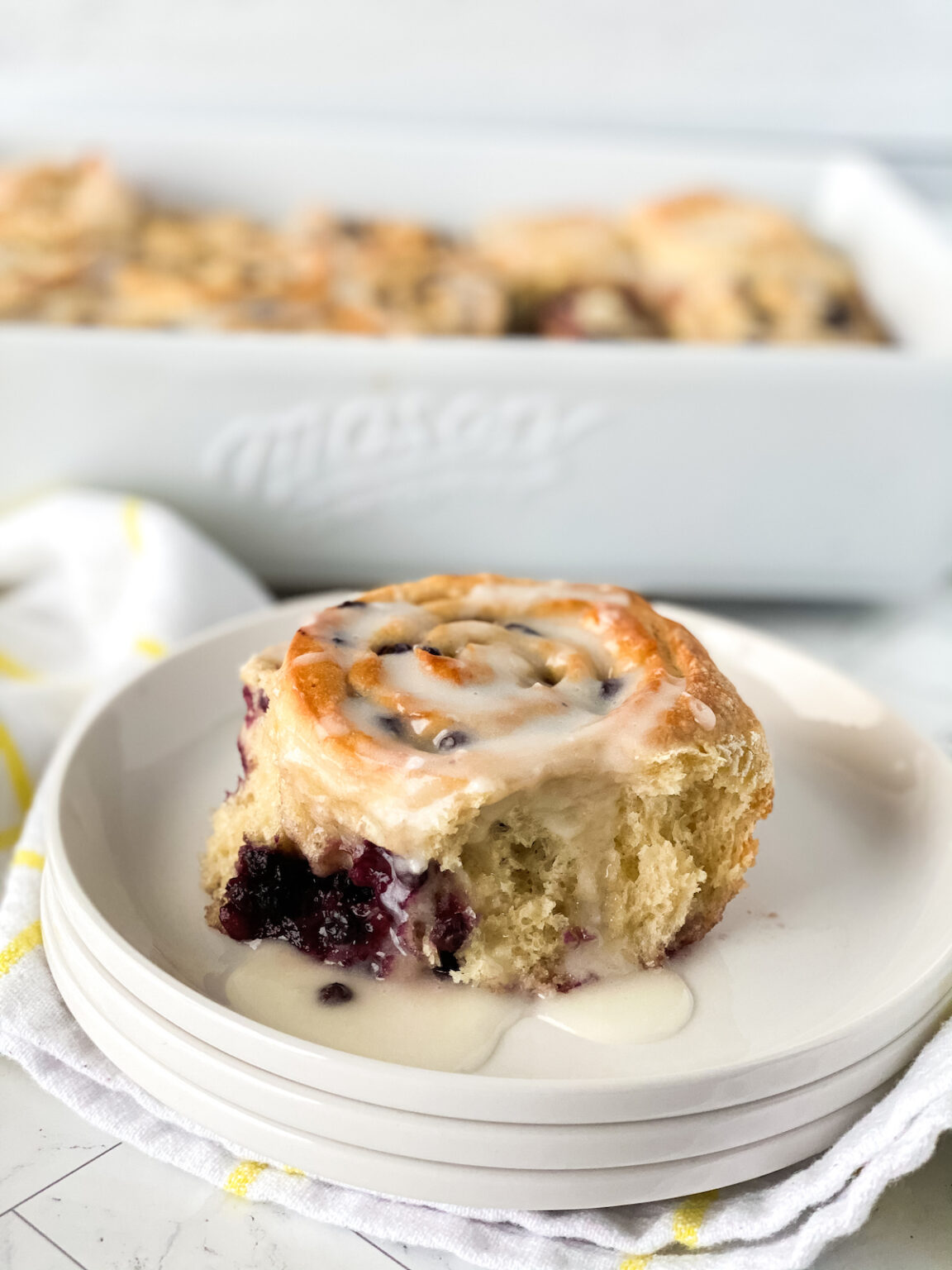 Blueberry Sweet Buns with Lemon Glaze - Food Fun & Faraway Places
