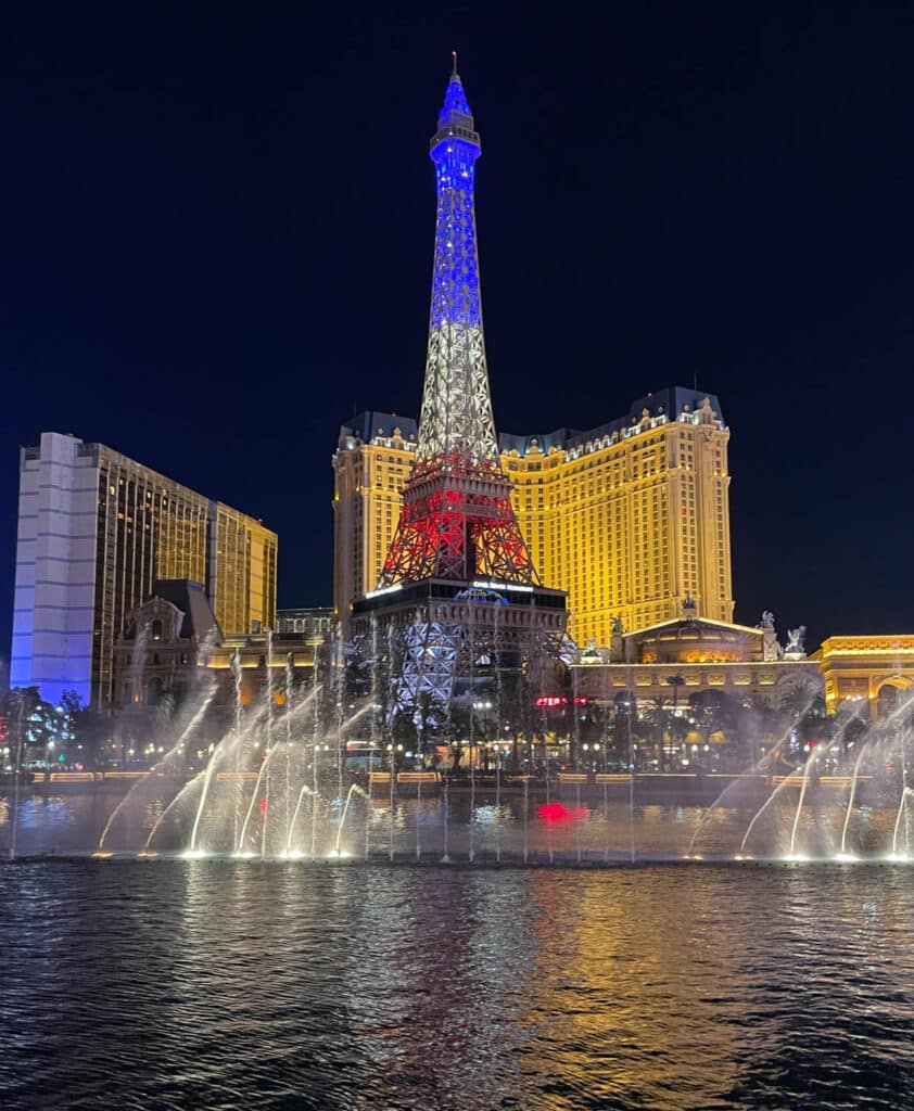 Bellagio Las Vegas Fountain Show at Night - Food Fun & Faraway Places