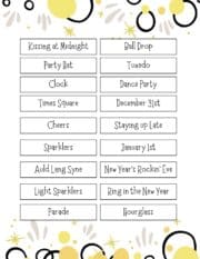 Printable New Year's Eve Games - Food Fun & Faraway Places