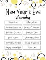 Printable New Year's Eve Games - Food Fun & Faraway Places